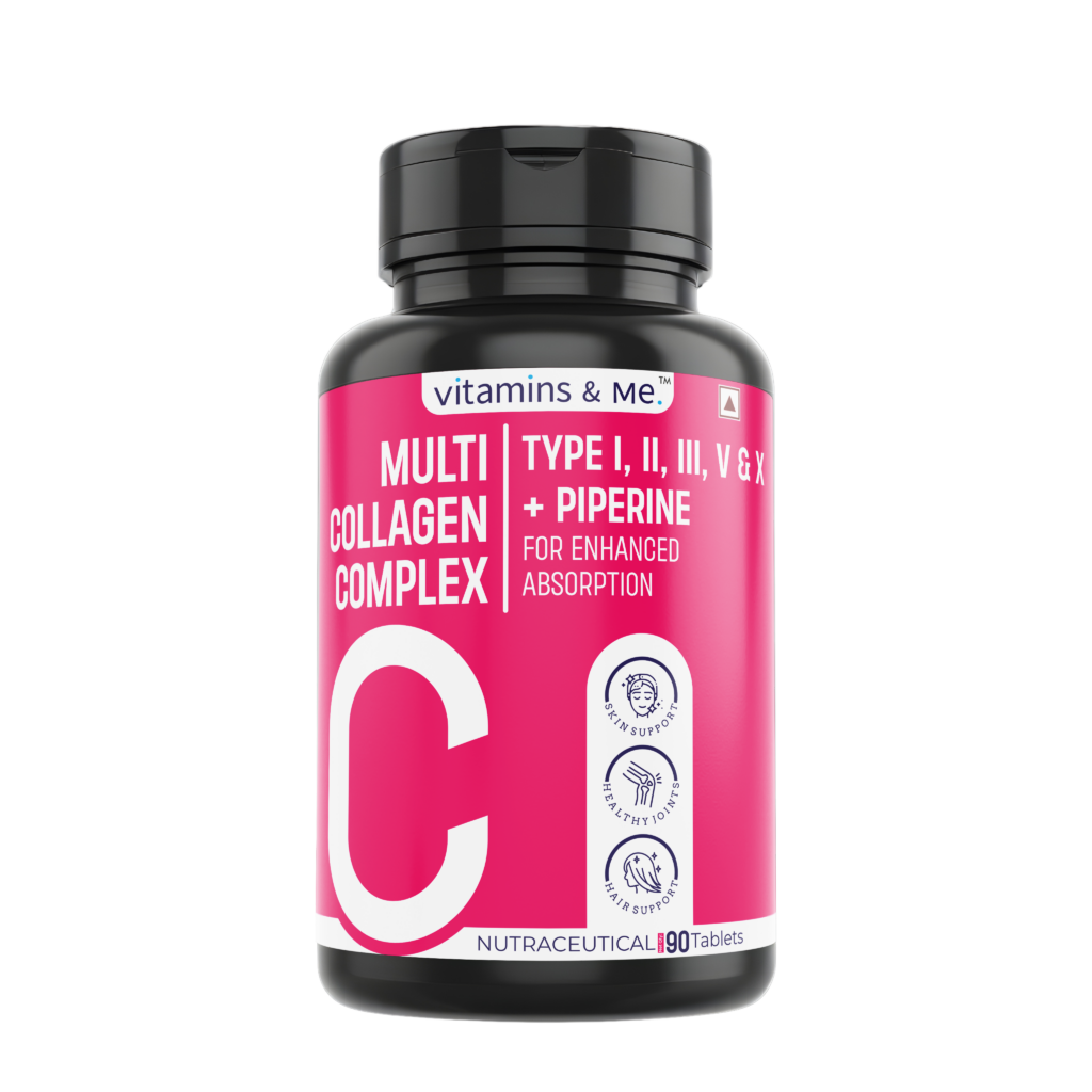 Multi Collagen Complex with Type I, II, III, V & X + Piperine , 90 ...